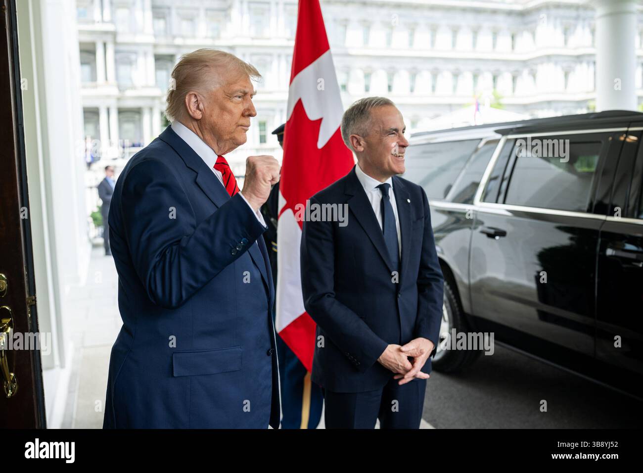 President Donald Trump greets Prime Minister of Canada Mark Carney ...