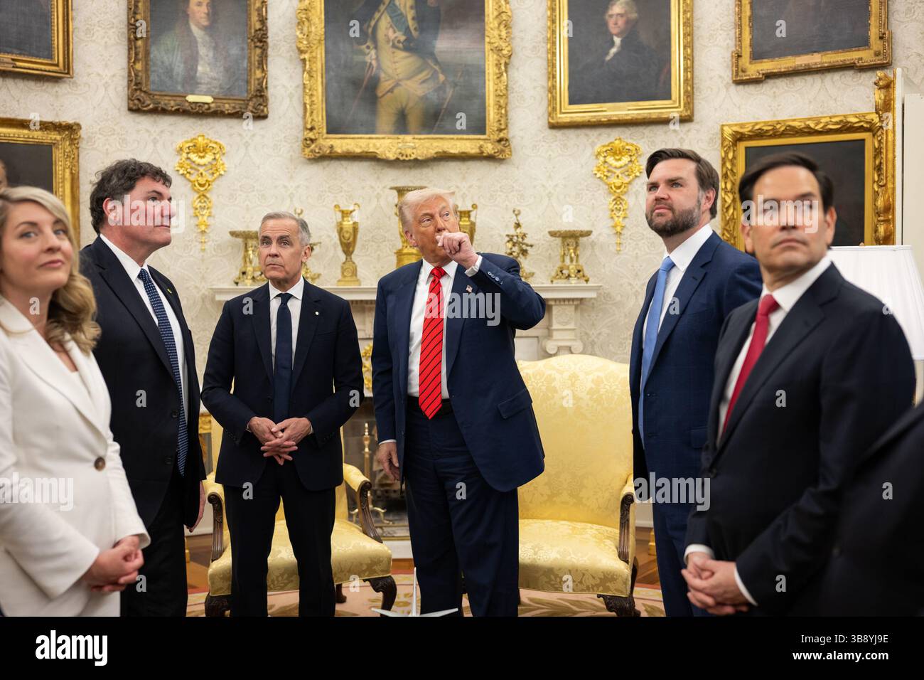 President Donald Trump meets with Canadian Prime Minister Mark Carney ...