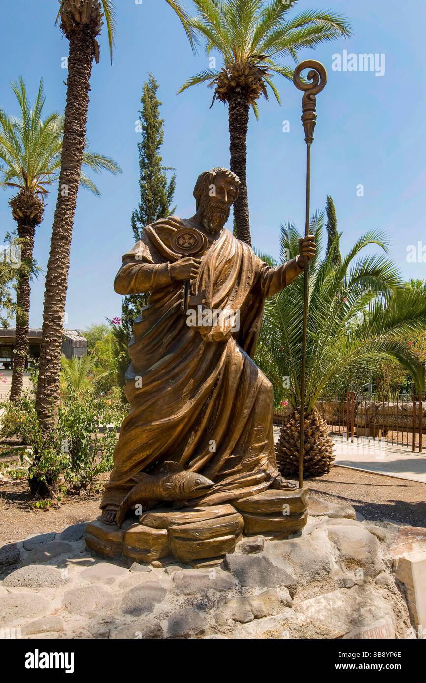 Statue Depicting St. Peter. Archaeological Park. Capernaum. Lake ...
