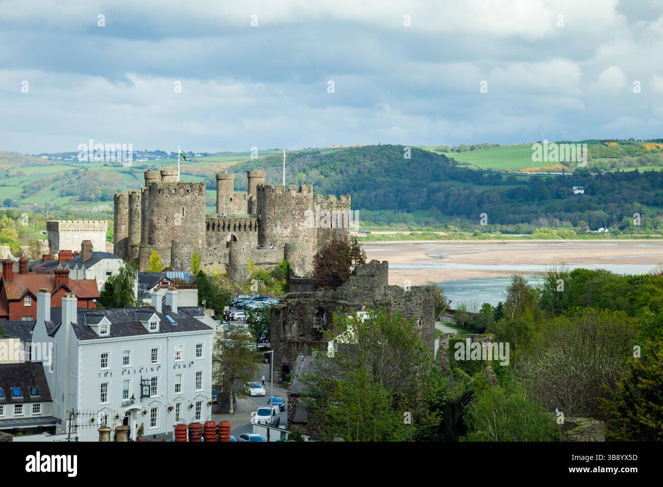 Spring afternoon at Conwy Castle, Conwy, Wales Stock Photo - Alamy