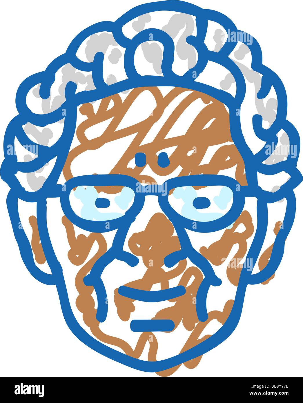 senior old woman avatar icon doodle illustration Stock Vector Image ...