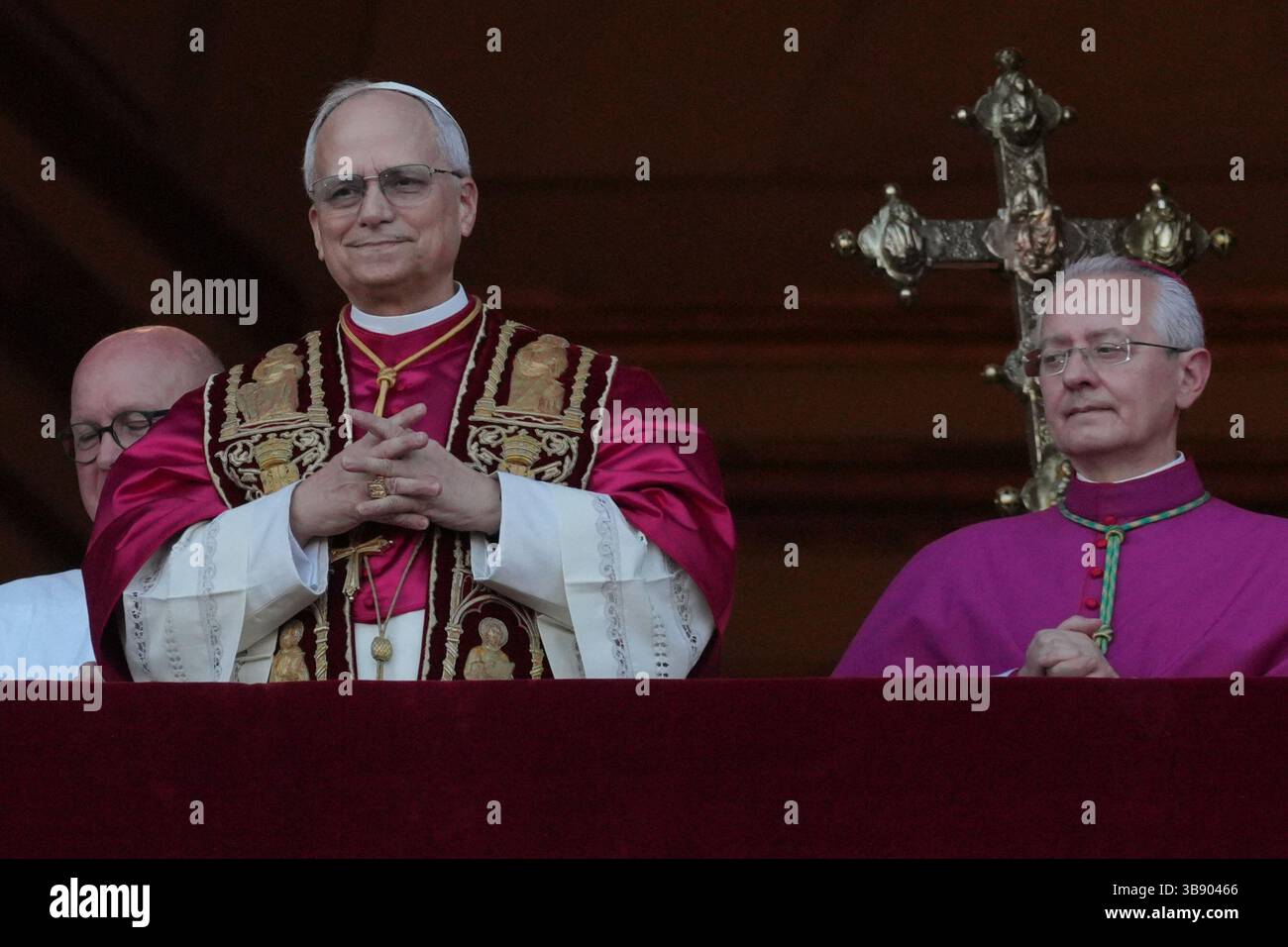 Newly elected Pope Leo XIV appears at the balcony of St. Peter's ...
