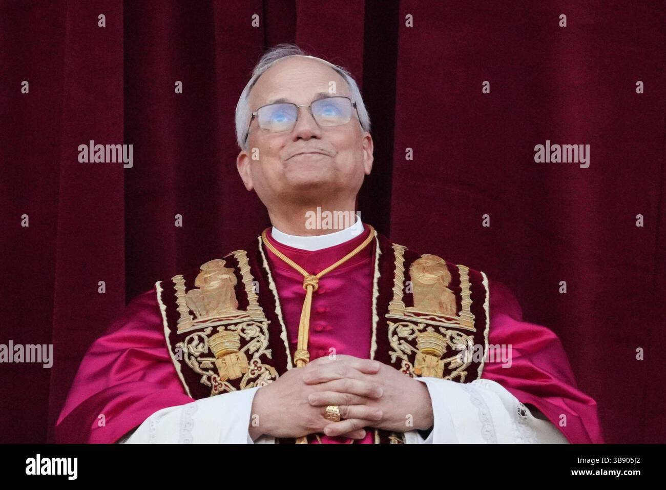 Newly elected Pope Leo XIV appears at the balcony of St. Peter's ...