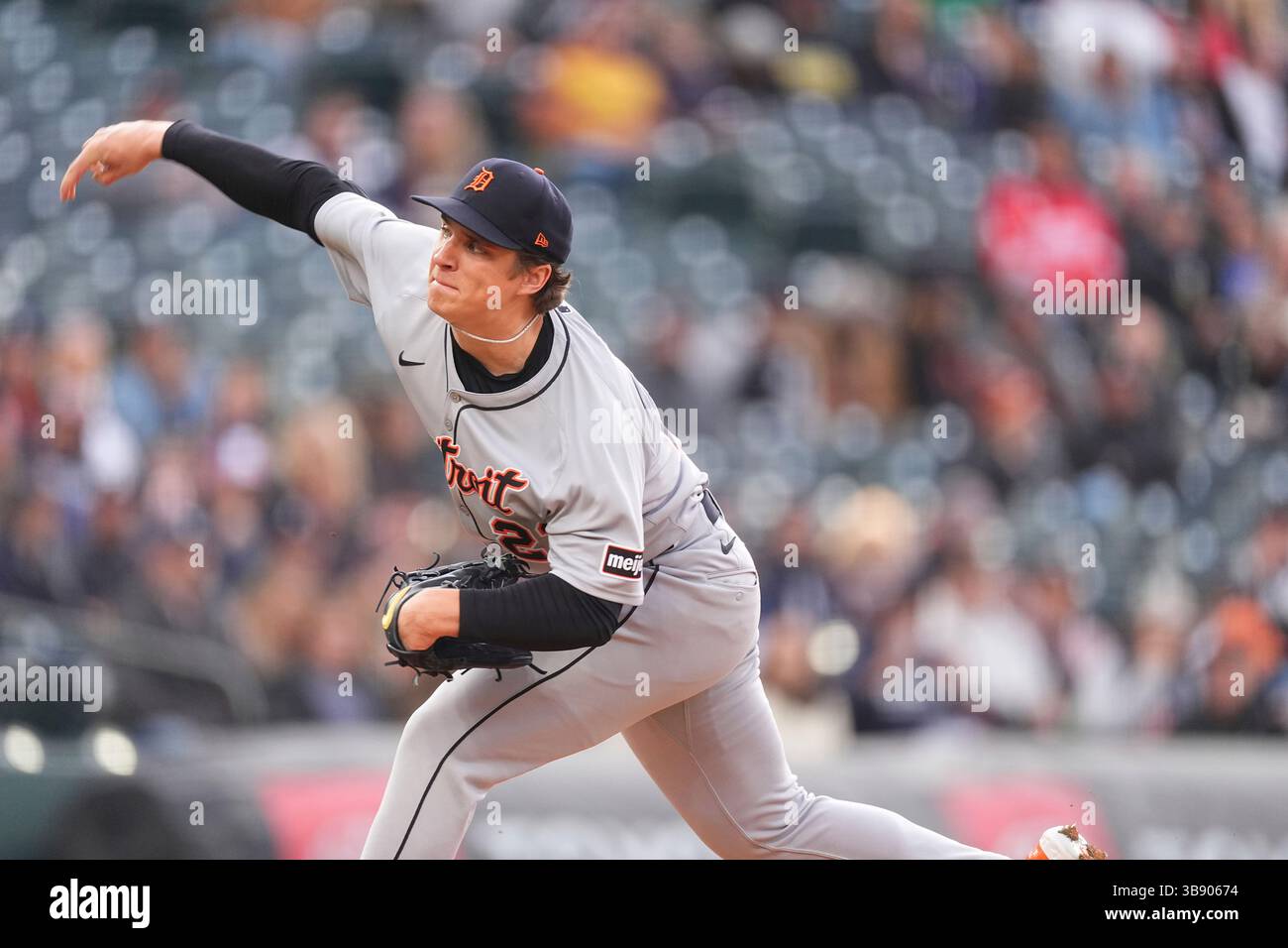 Detroit Tigers starting pitcher Jackson Jobe (21) in the first inning ...