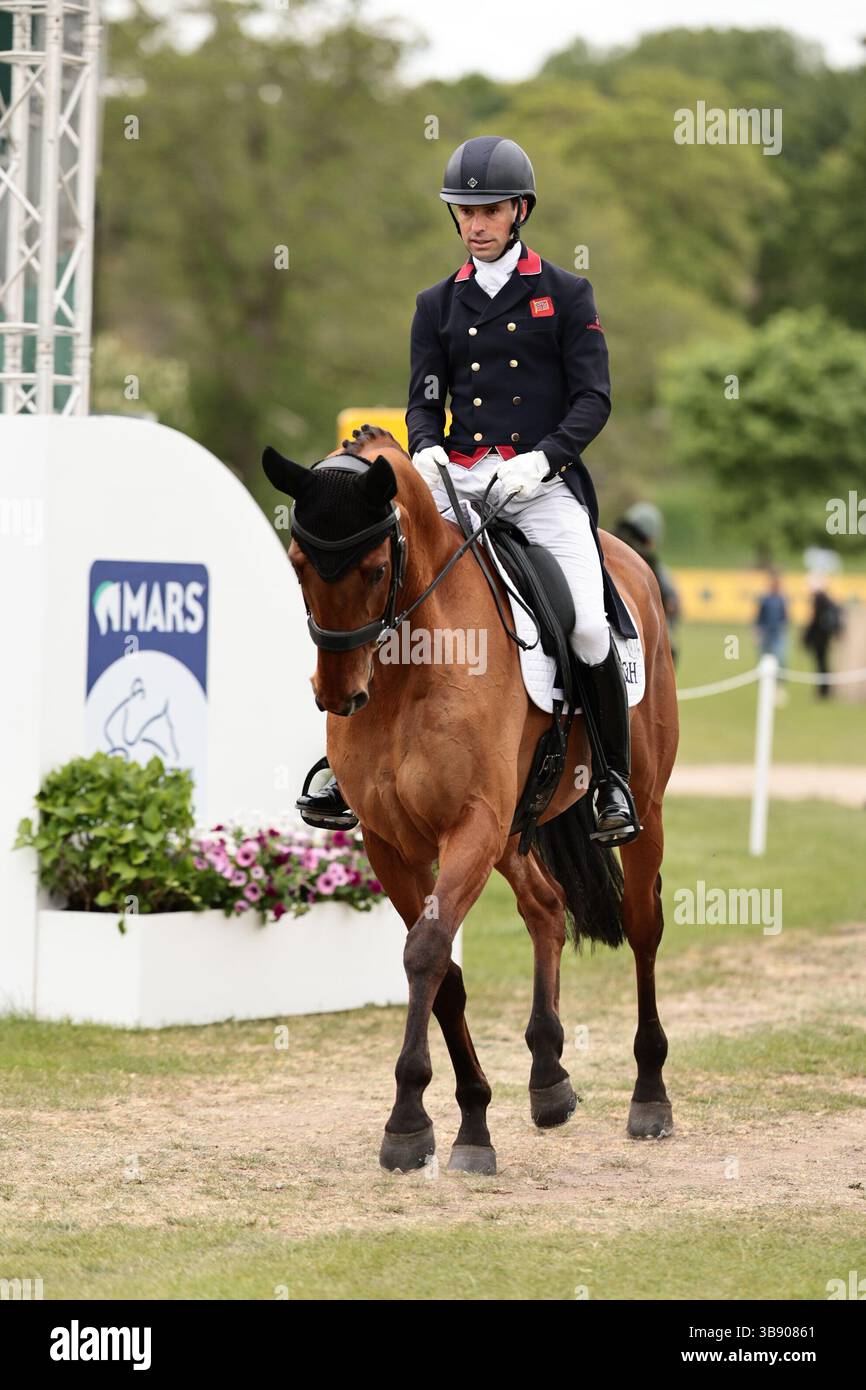 Harry Meade of Great Britain with Superstition during the dressage at ...