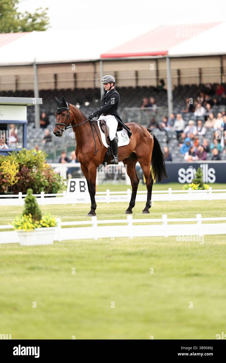 Jack Mantel of Great Britain with Jack Daniels during the dressage at ...
