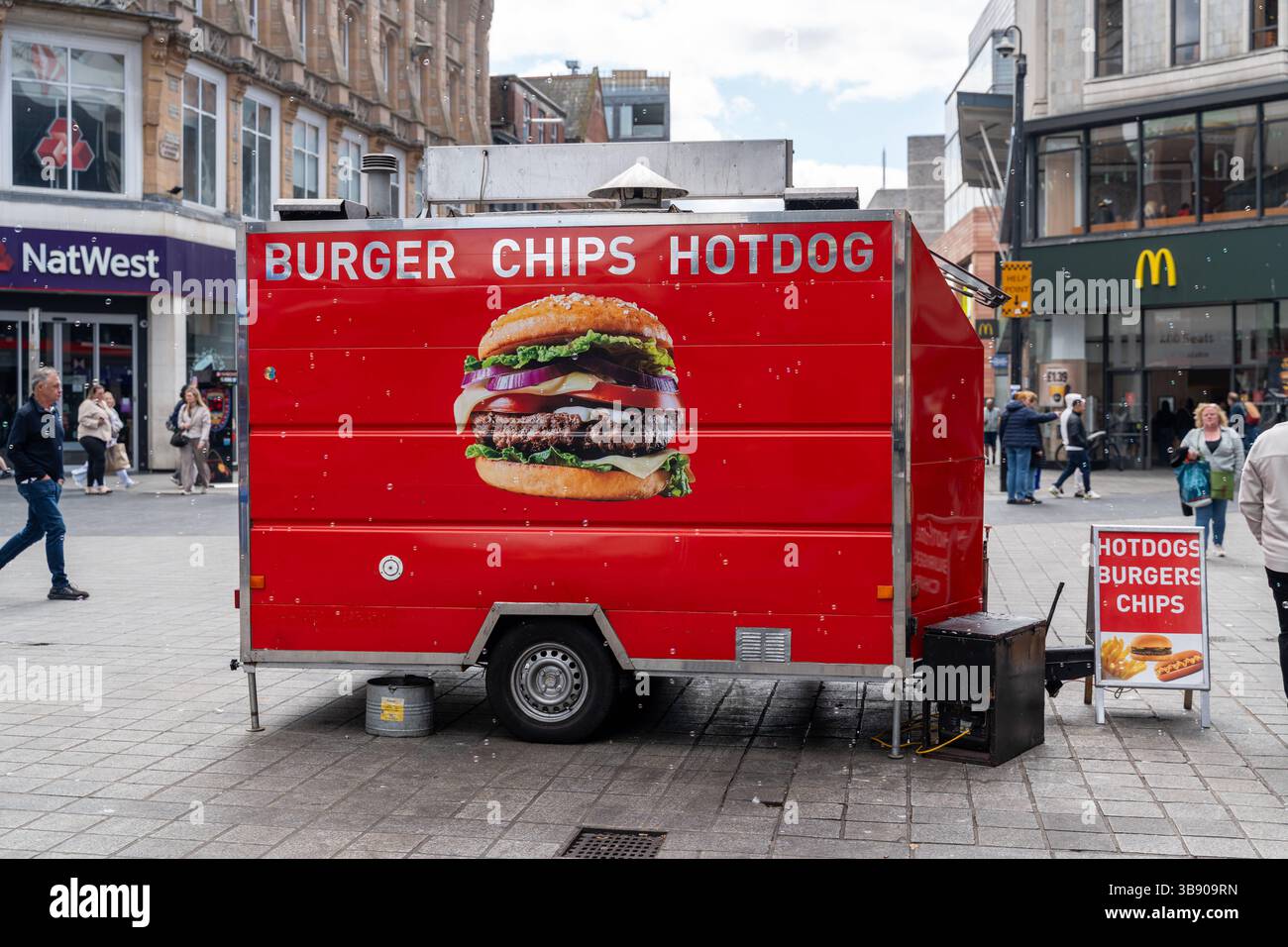 Liverpool, England - May 4, 2025: Red food truck in Liverpool ...