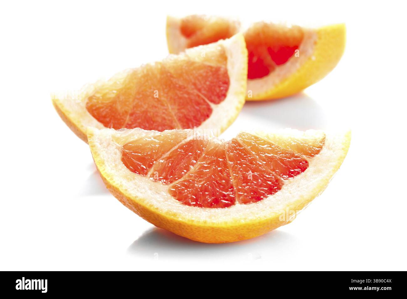 Grapefruit's parts isolated on white, prepared for juice Stock Photo ...