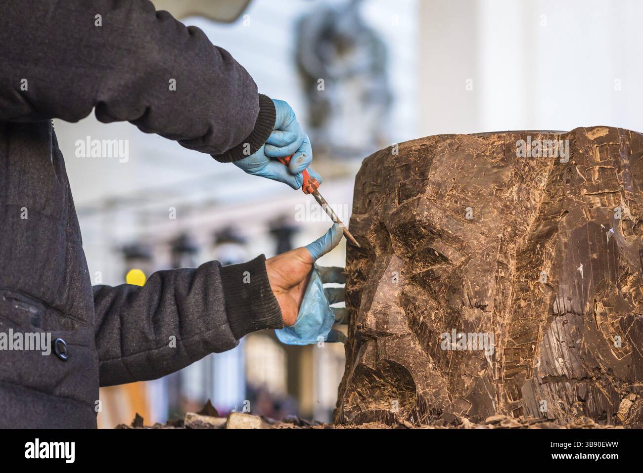 Head of chocolate that make the fair Stock Photo - Alamy