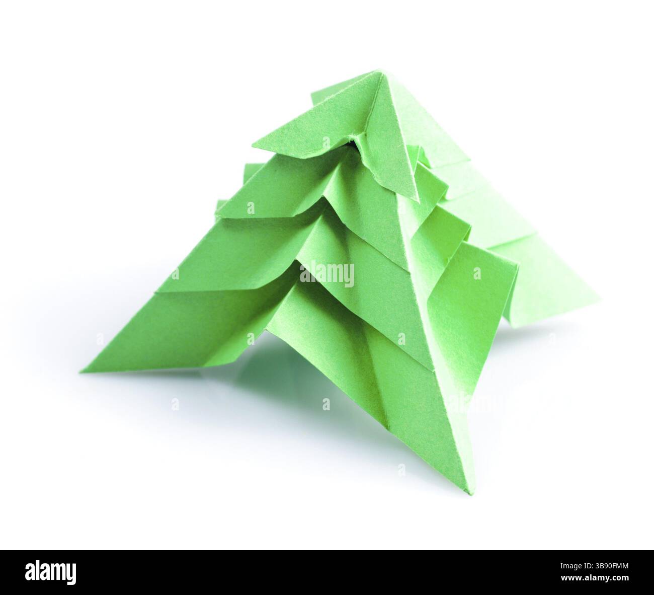 Green origami fir tree or Christmas tree isolated on white Stock Photo ...