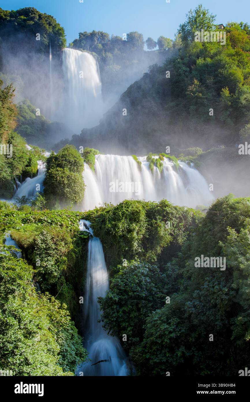 Majestic Cascading Marmore Waterfalls in Italy Stock Photo - Alamy