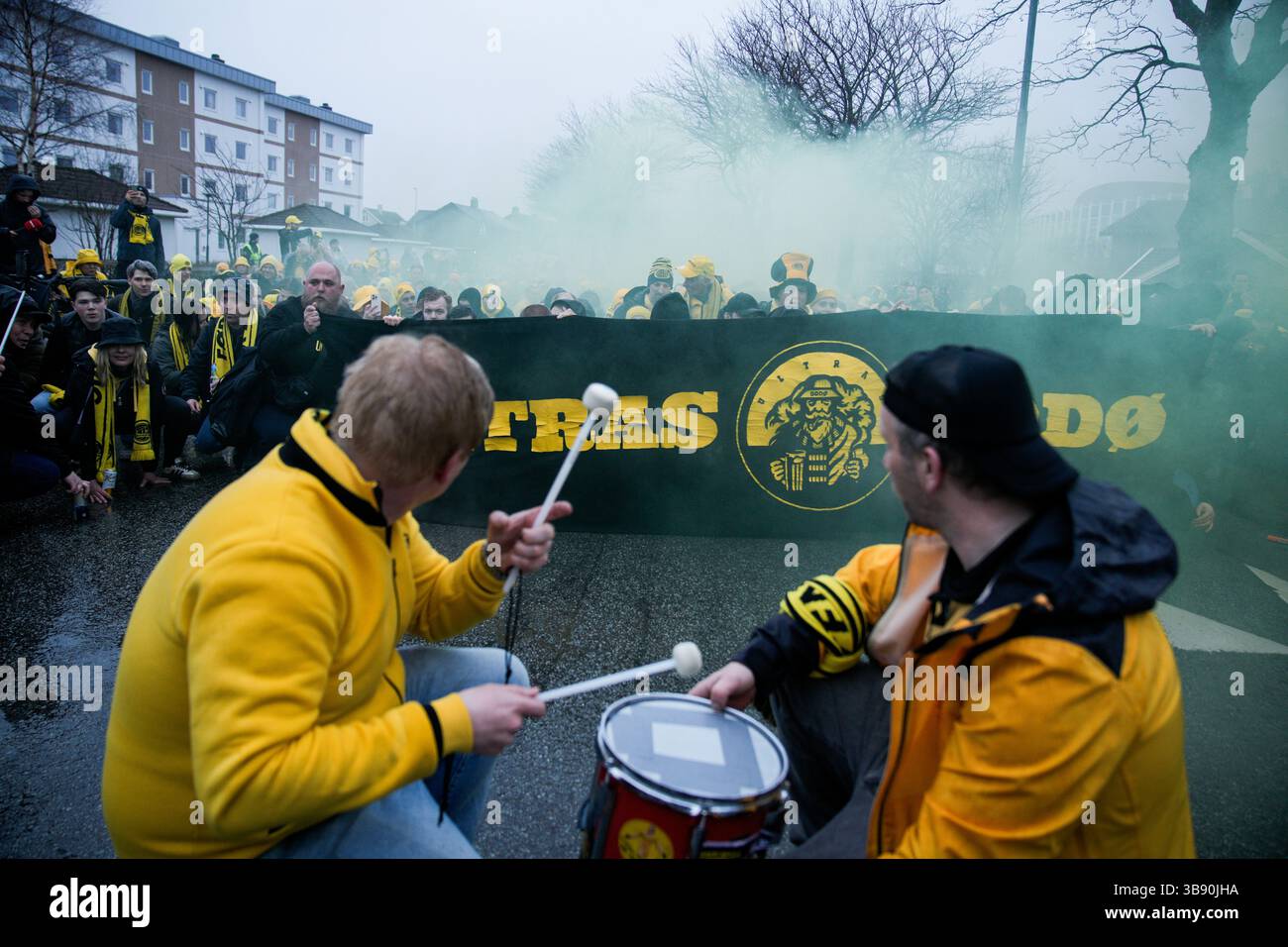 Bodo/Glimt fans march to the grond before the UEFA Europa League semi ...