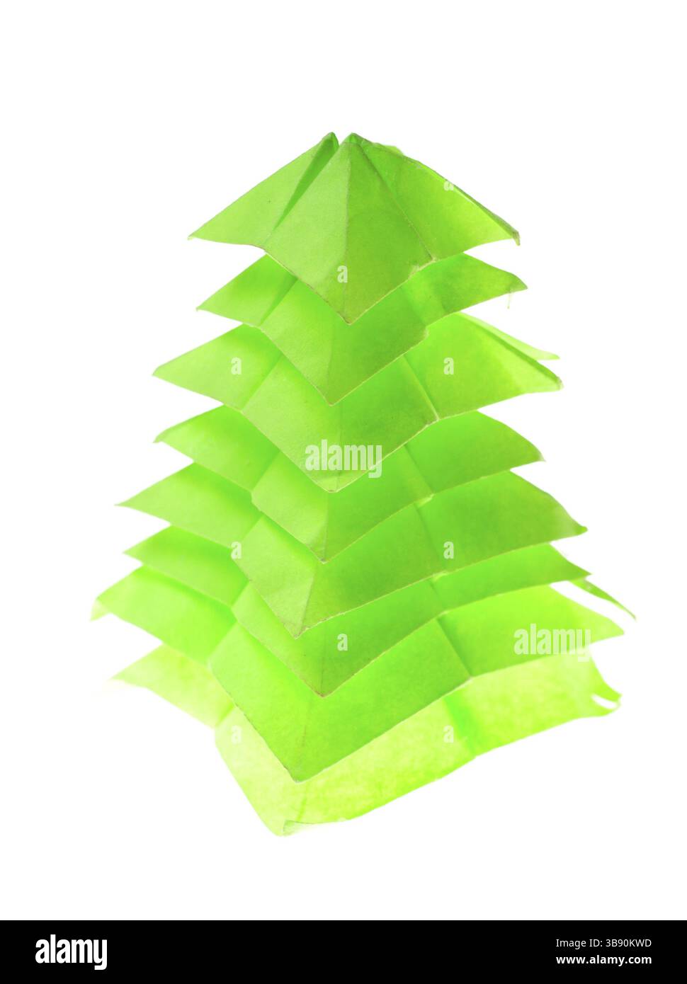 Green origami fir tree or Christmas tree isolated on white Stock Photo ...