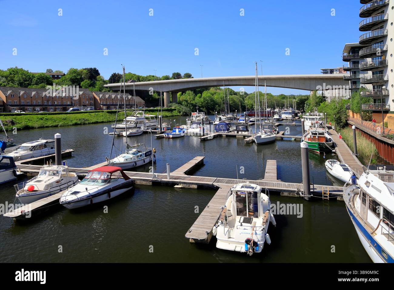 The River Ely where it meets Cardiff Bay with Cardiff - and Cardiff on ...