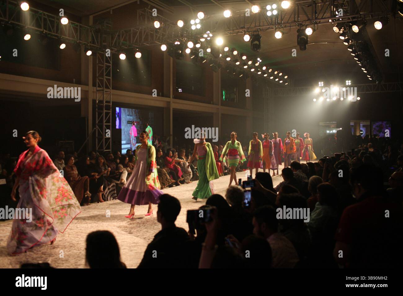 March 17, 2023, Dhaka, Dhaka, Bangladesh: Bangladeshi models walks the ramp show at Bangladesh ...