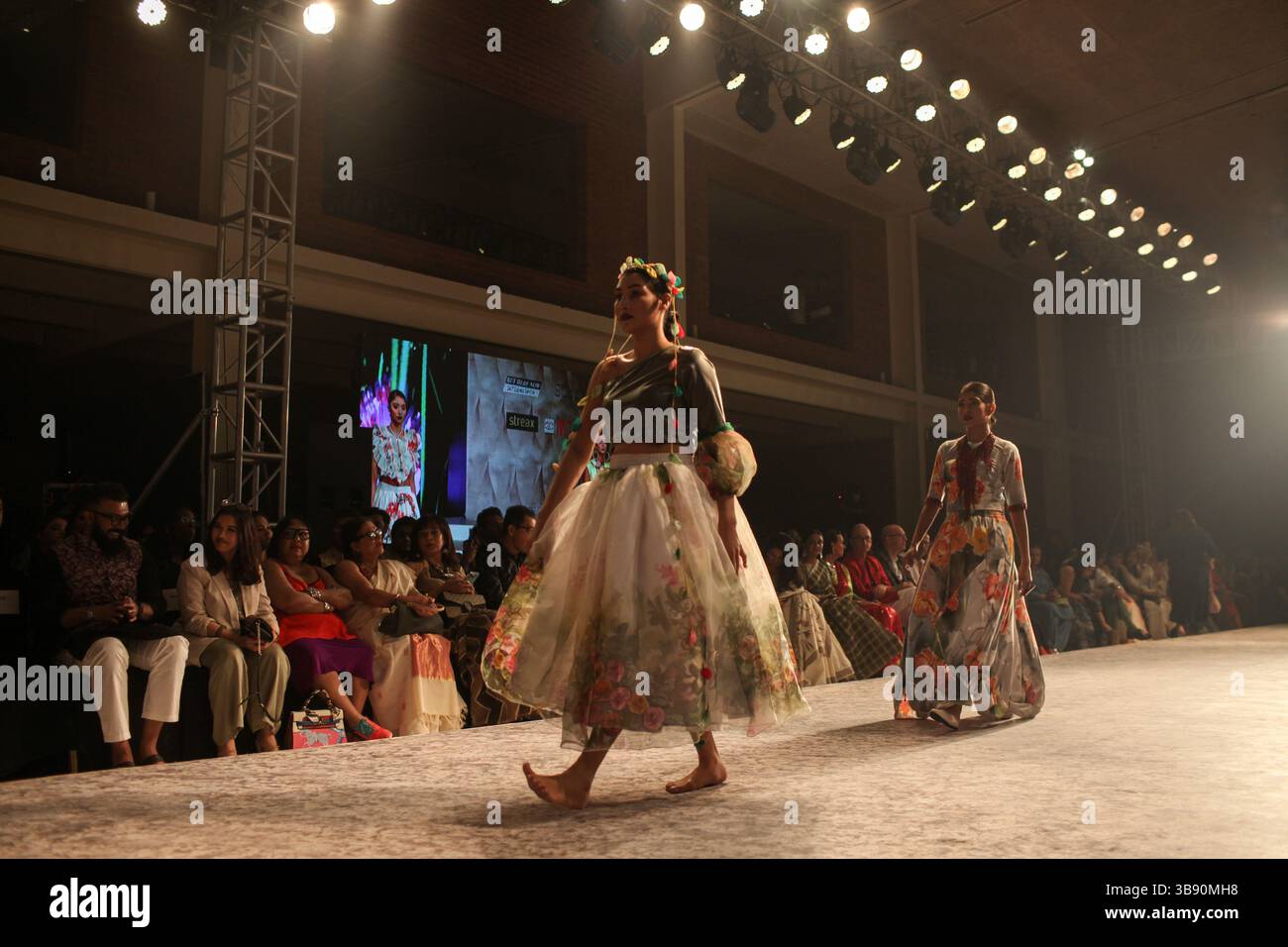 March 17, 2023, Dhaka, Dhaka, Bangladesh: Bangladeshi models walks the ramp show at Bangladesh ...