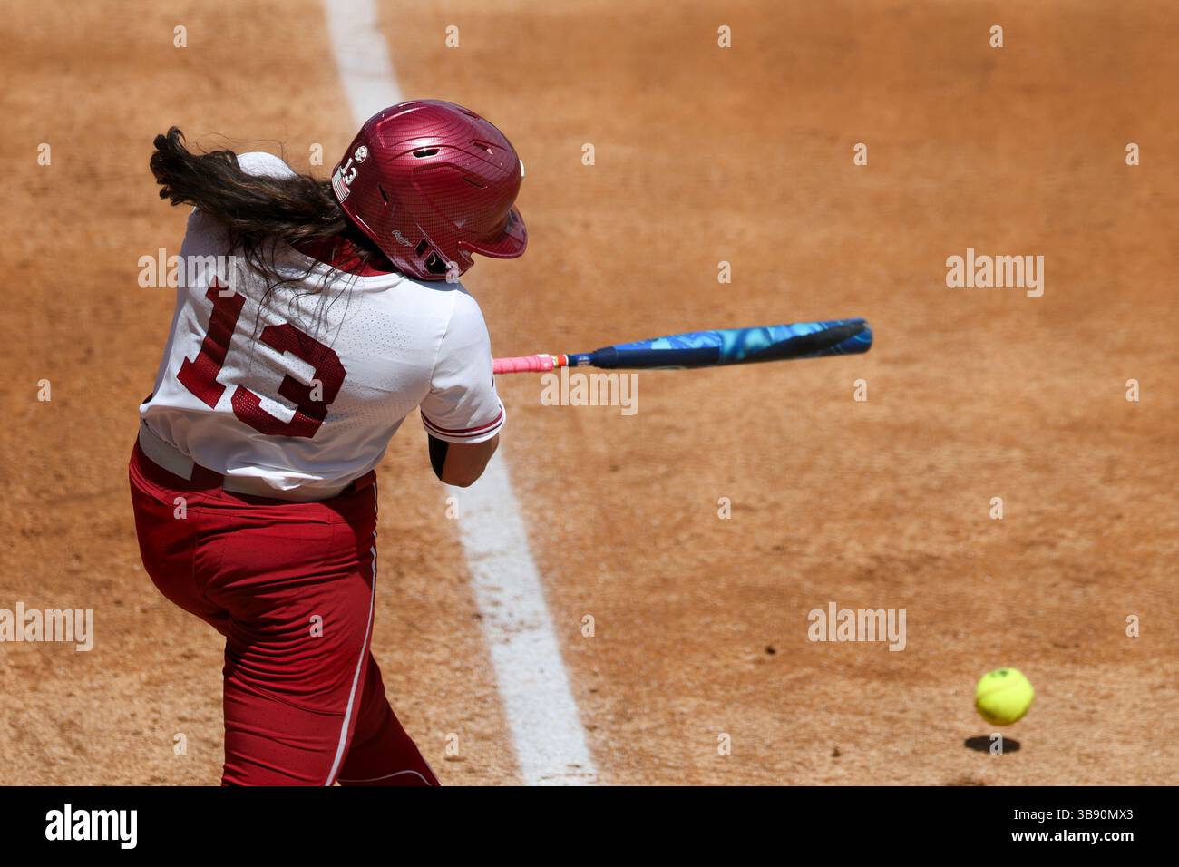 ATHENS, GA - MAY 08: Oklahoma catcher Isabela Emerling (13) hits a ...