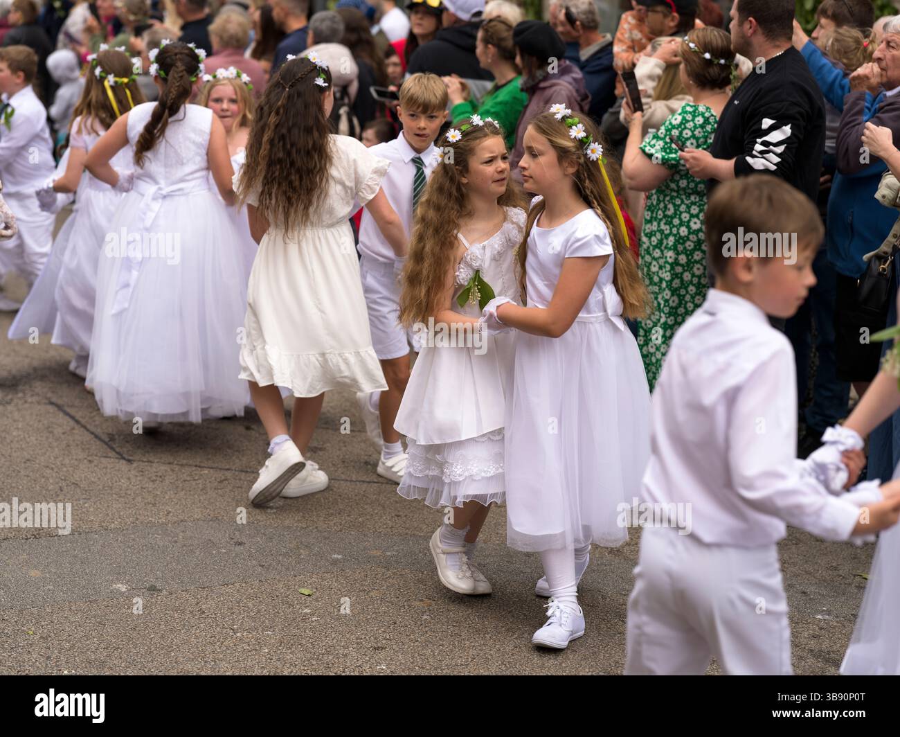 FLORA DAY CELEBRATION LILY OF THE VALLEY DANCES HELSTON CORNWALL Stock ...