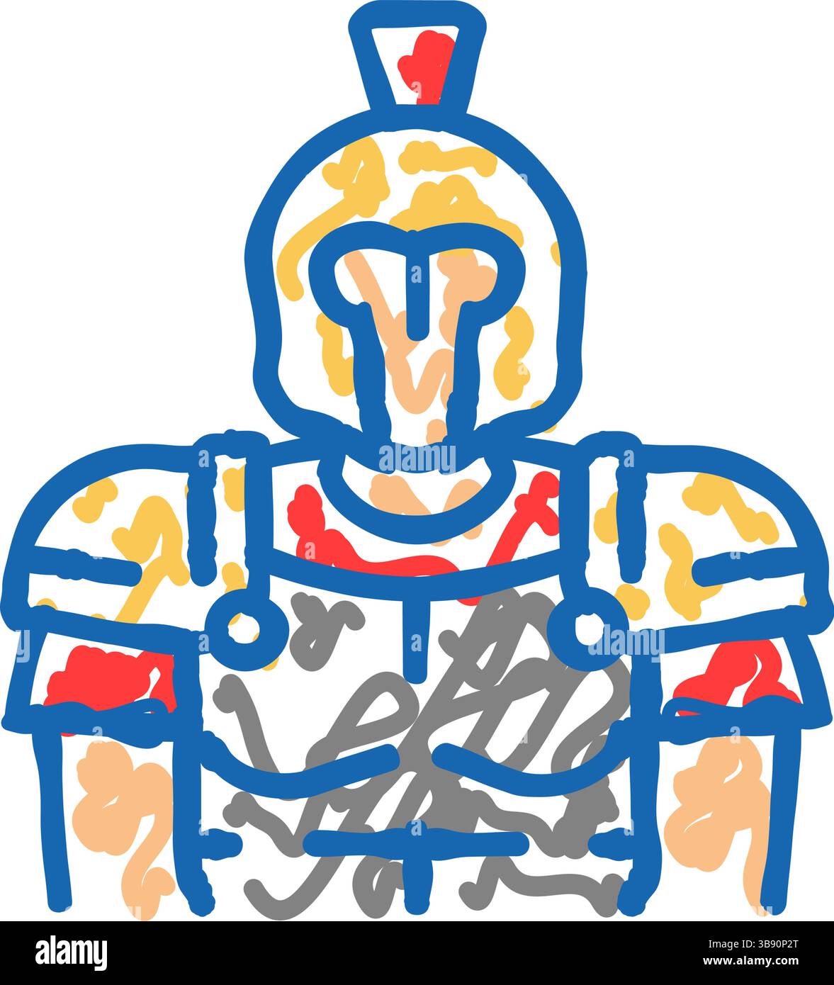 gladiator soldier roman greek icon doodle illustration Stock Vector ...