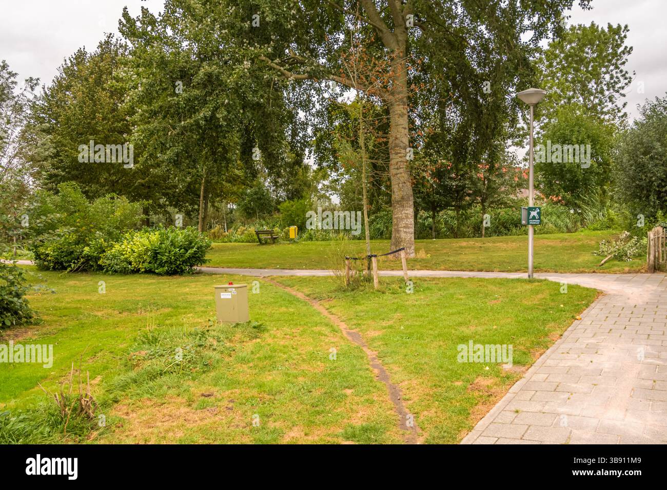 an elephant path in a park. A route created by walkers or cyclists ...