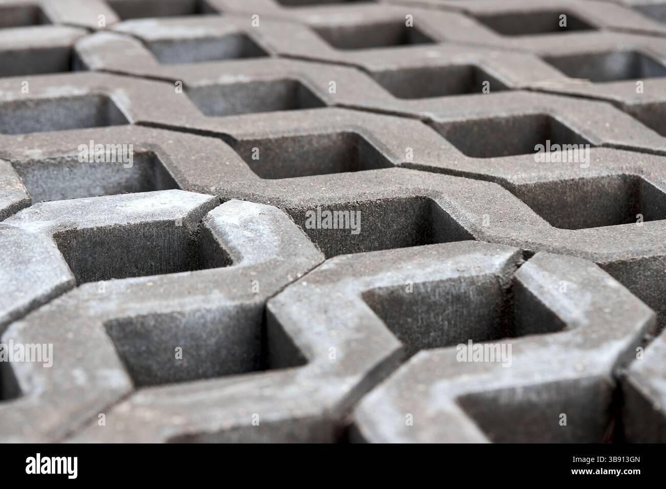 Checkered Concrete Cinder Tiles Of A Garden Sidewalk Lawn In Palette ...