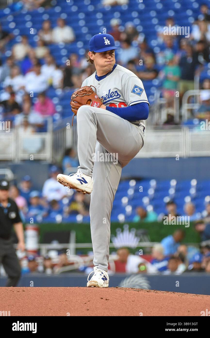 Los Angeles Dodgers pitcher Landon Knack (96) pitches n the first ...