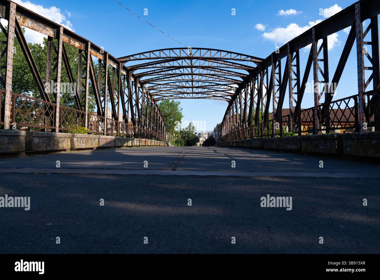 old iron bridge over the river, timisoara, bega, romania Stock Photo - Alamy
