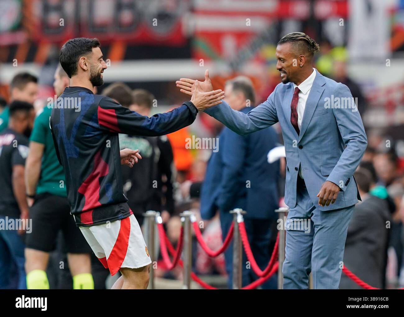 Manchester, UK. 8th May, 2025. Former footballer Nani and Bruno ...