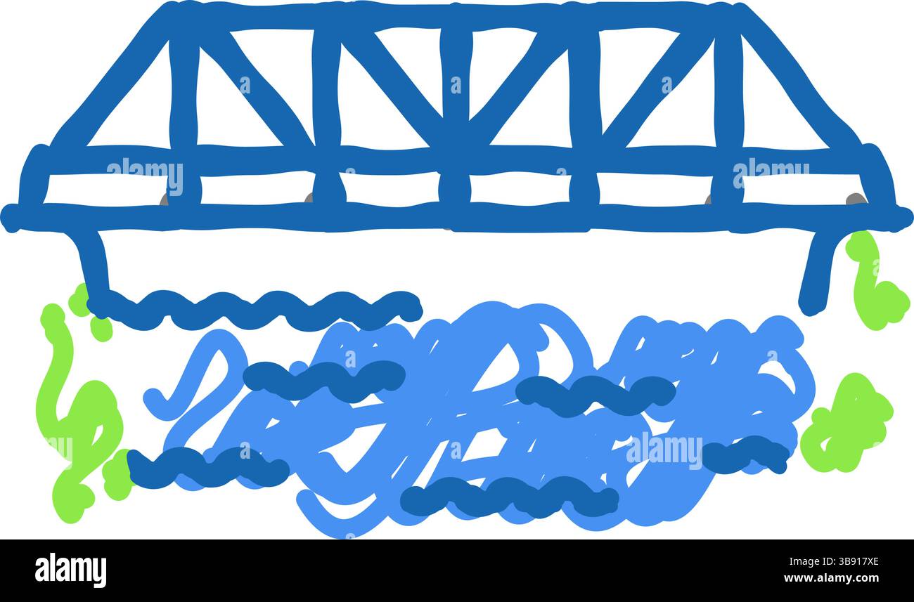truss bridge icon doodle illustration Stock Vector Image & Art - Alamy