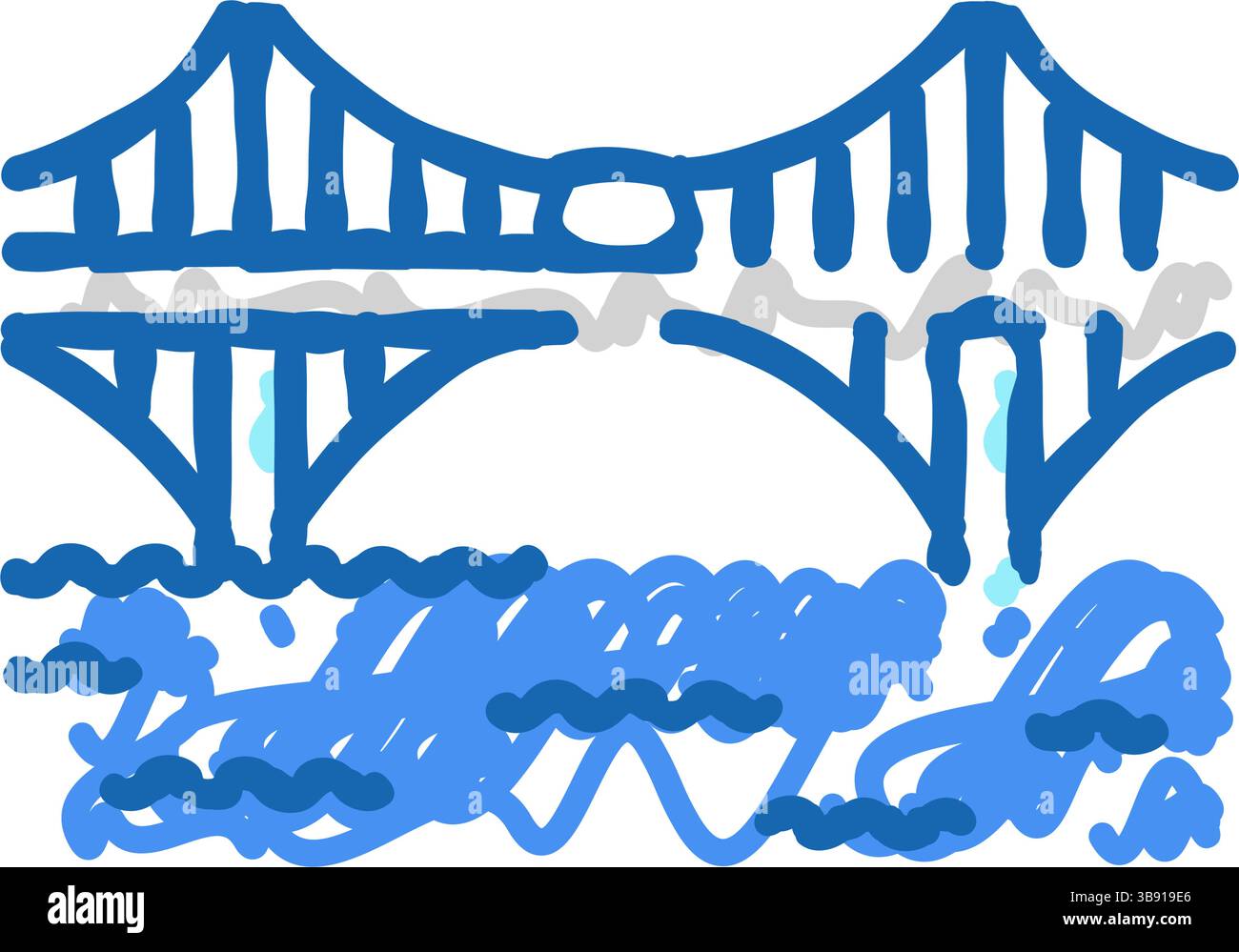 cantilever bridge icon doodle illustration Stock Vector Image & Art - Alamy