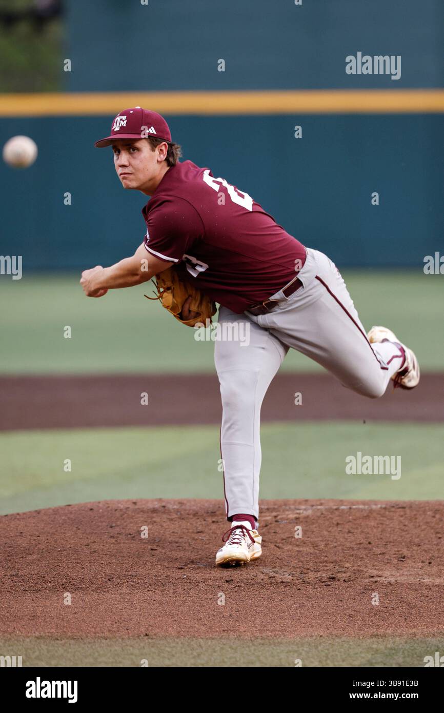 Texas A&M Aggies starting pitcher Myles Patton (23) in action during ...