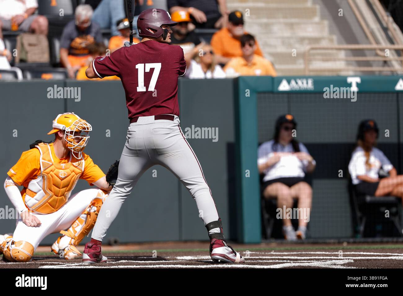Texas A&M Aggies center fielder Jace LaViolette (17) at bat during Game ...