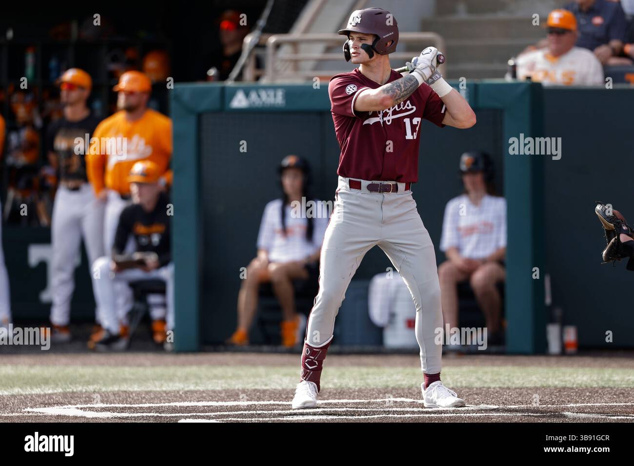 Texas A&M Aggies designated hitter Caden Sorrell (13) at bat during ...