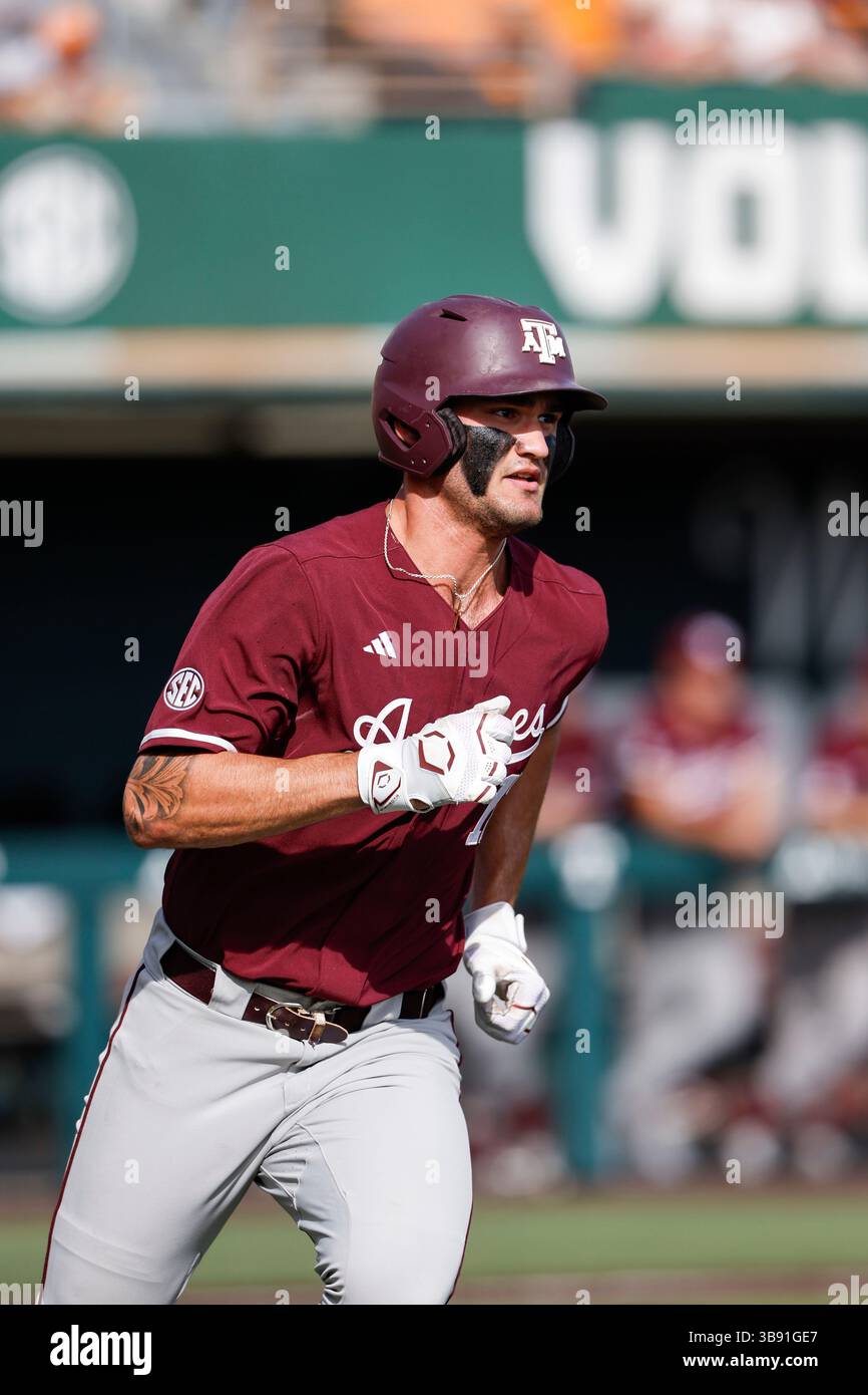 Texas A&M Aggies center fielder Jace LaViolette (17) hustles to first ...