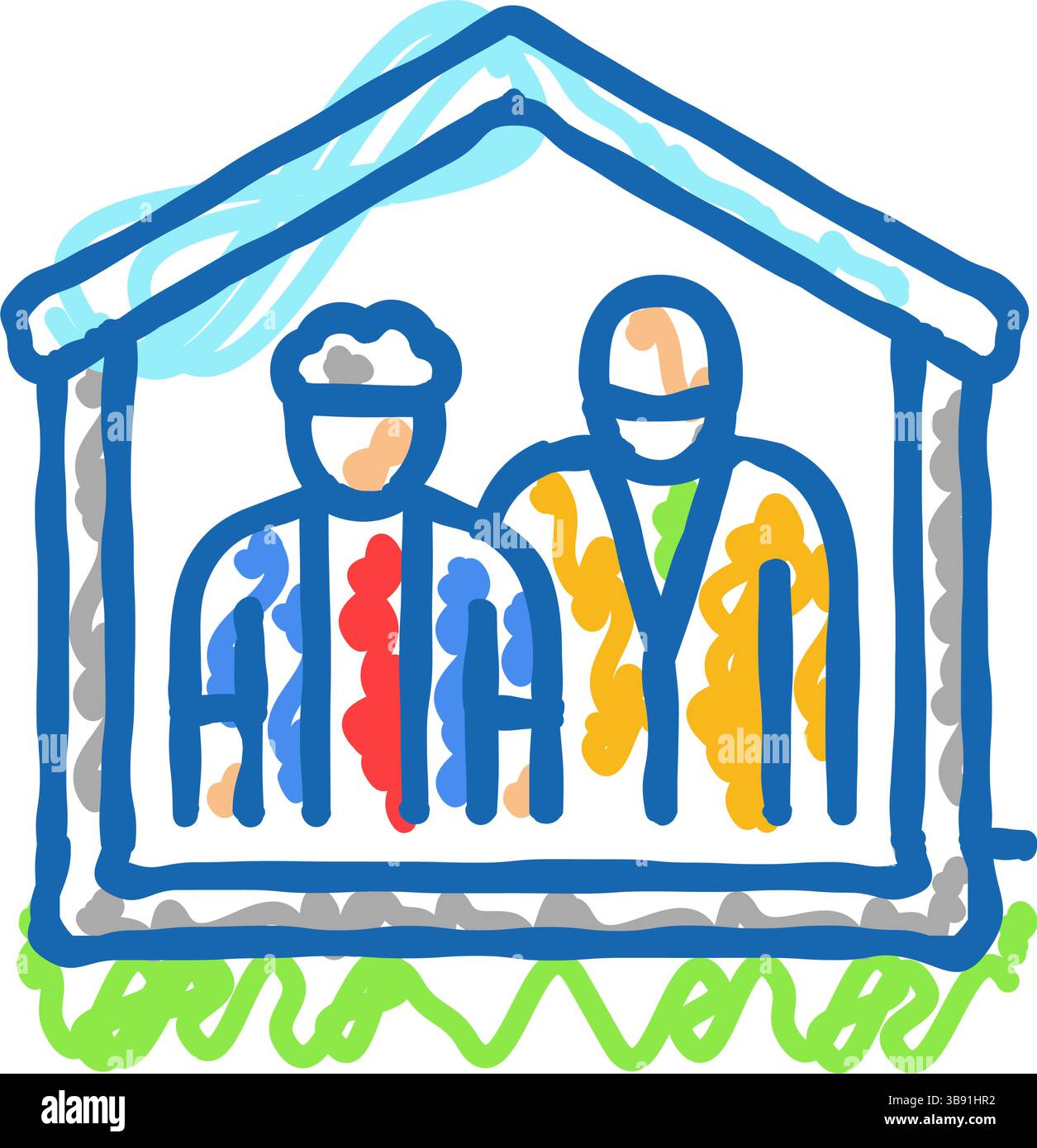 Carer home elderly Stock Vector Images - Alamy