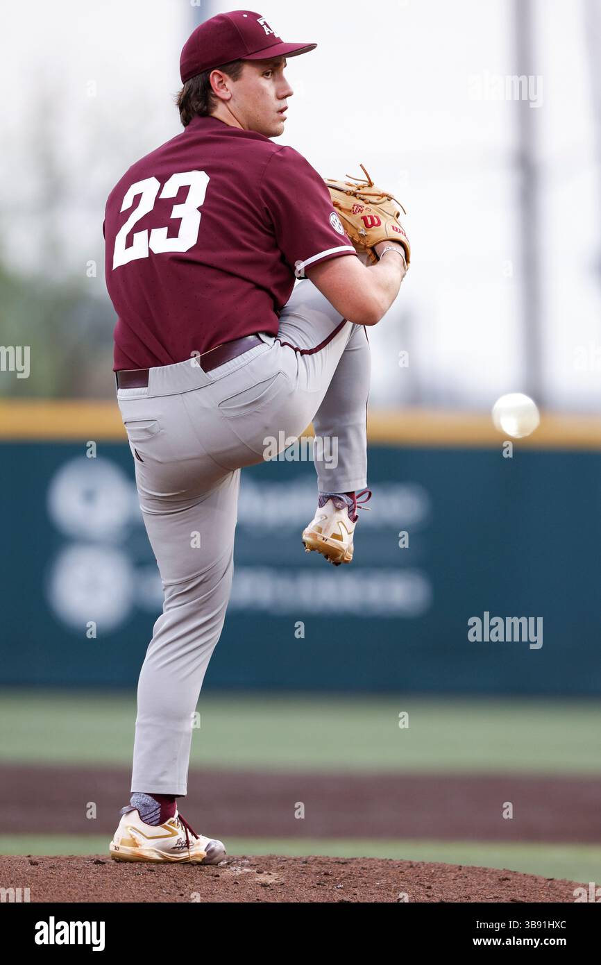 Texas A&M Aggies starting pitcher Myles Patton (23) in action during ...