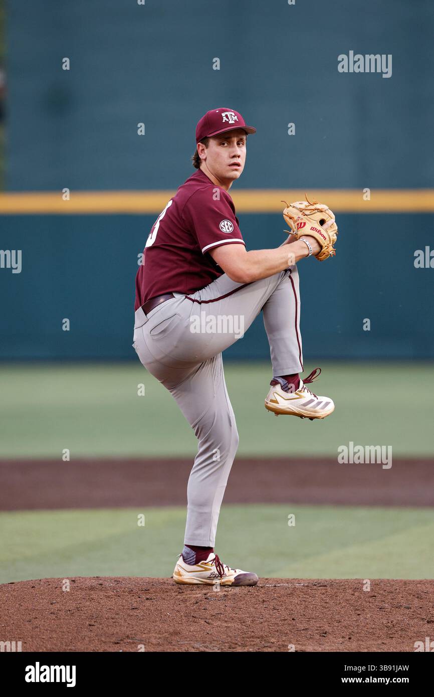 Texas A&M Aggies starting pitcher Myles Patton (23) in action during ...
