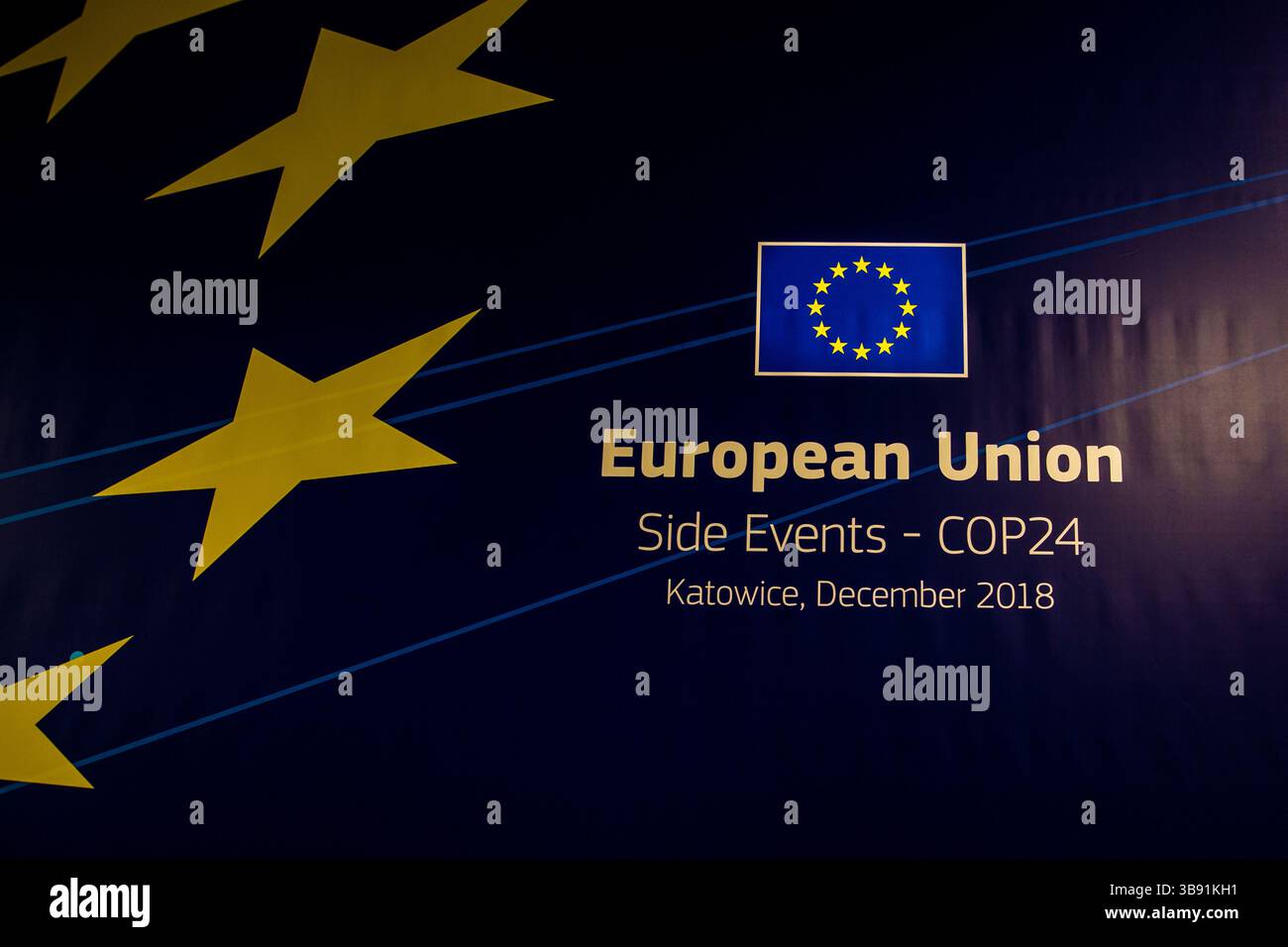 December 2, 2018 - Katowice, Poland - Logo of COP24. Pavilion of the ...