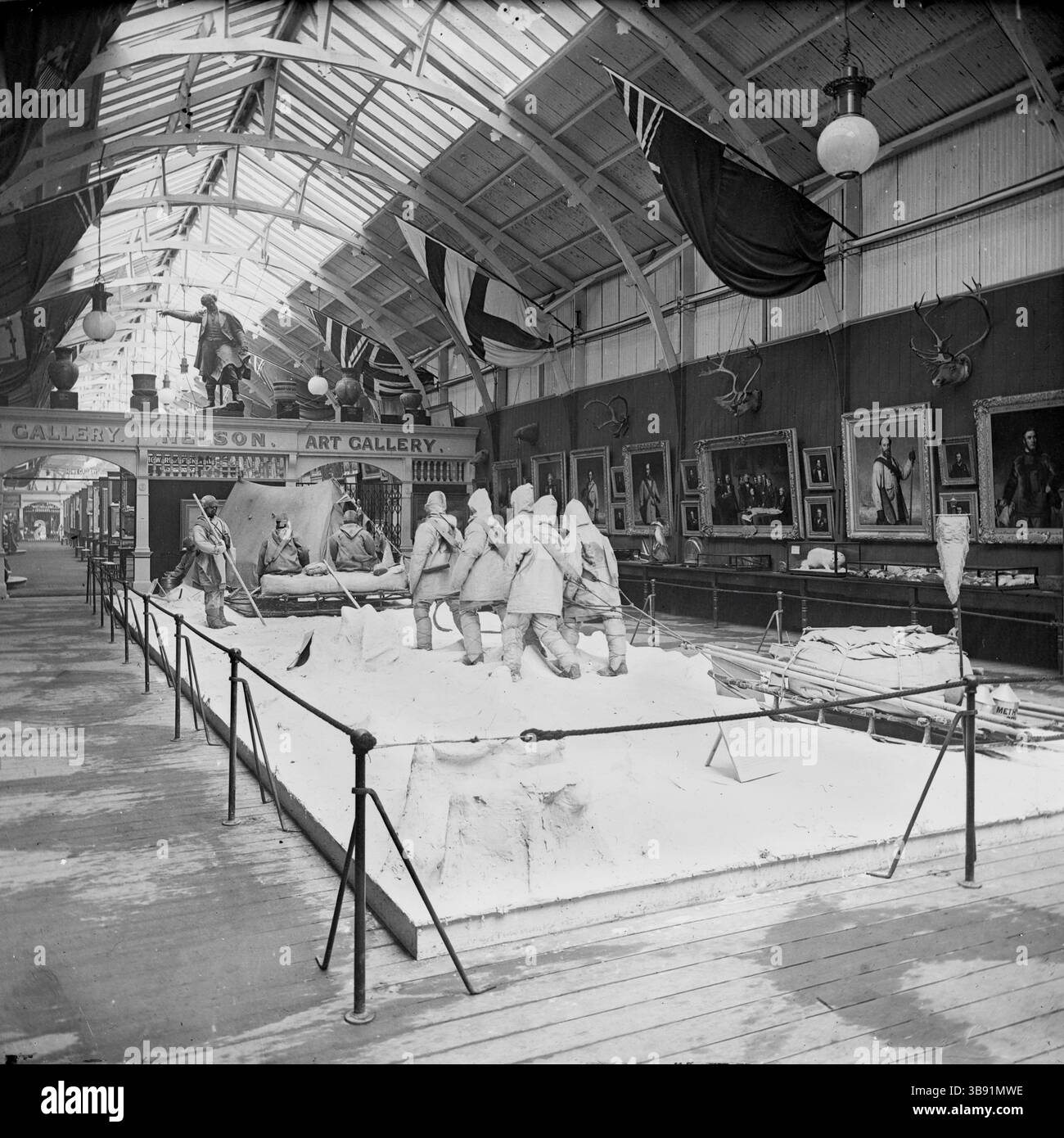 The Arctic sledging tableau in the centre of the Franklin Gallery ...