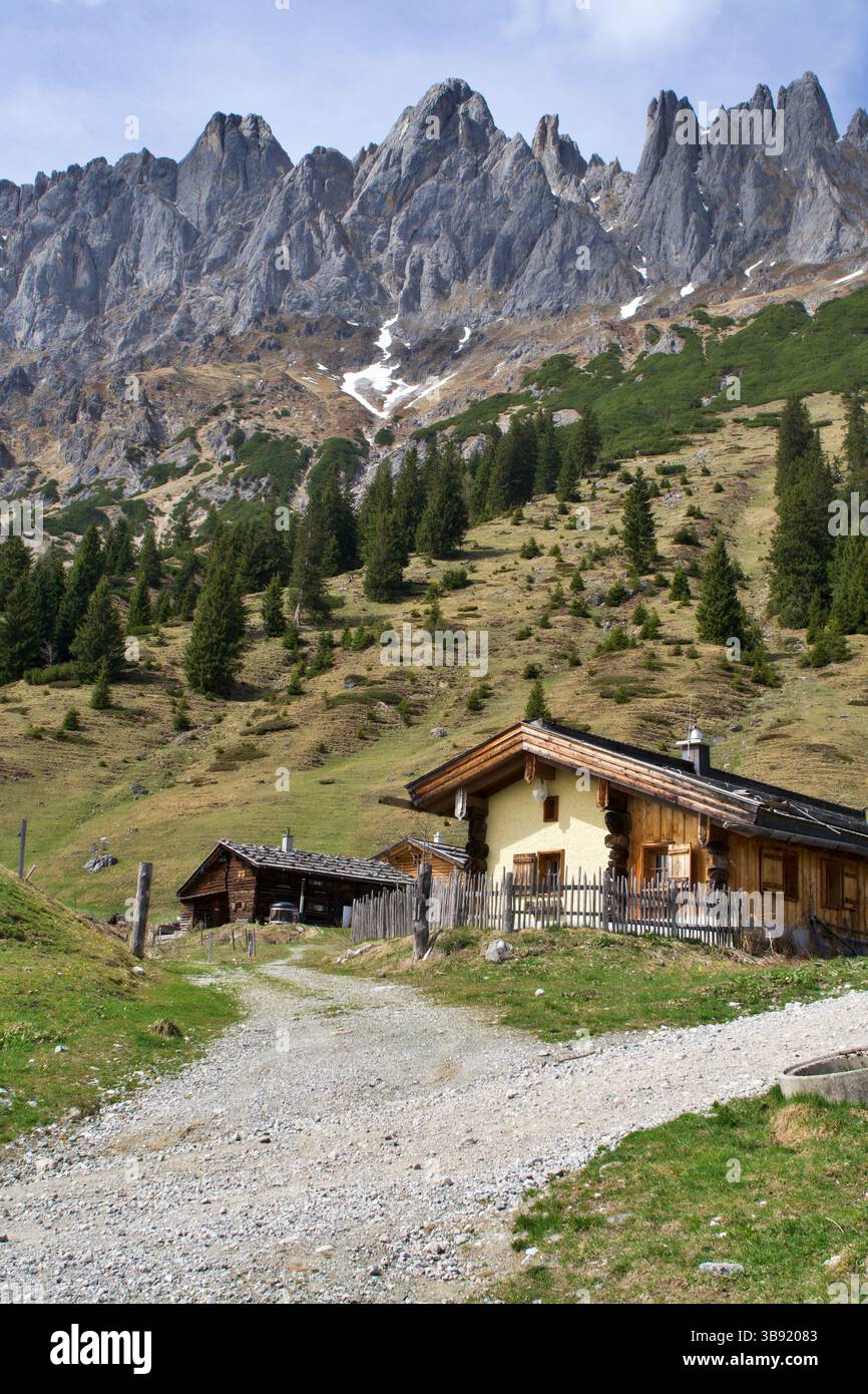 Traditional Alpine Cabin in the Austrian Mountains Surrounded by Scenic ...