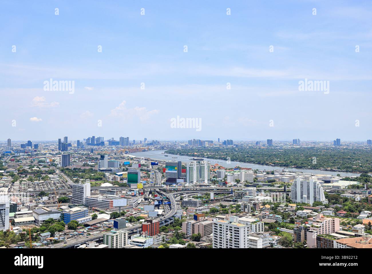 Cityscape skyline in High angle view of the suburbs area, Suburban ...
