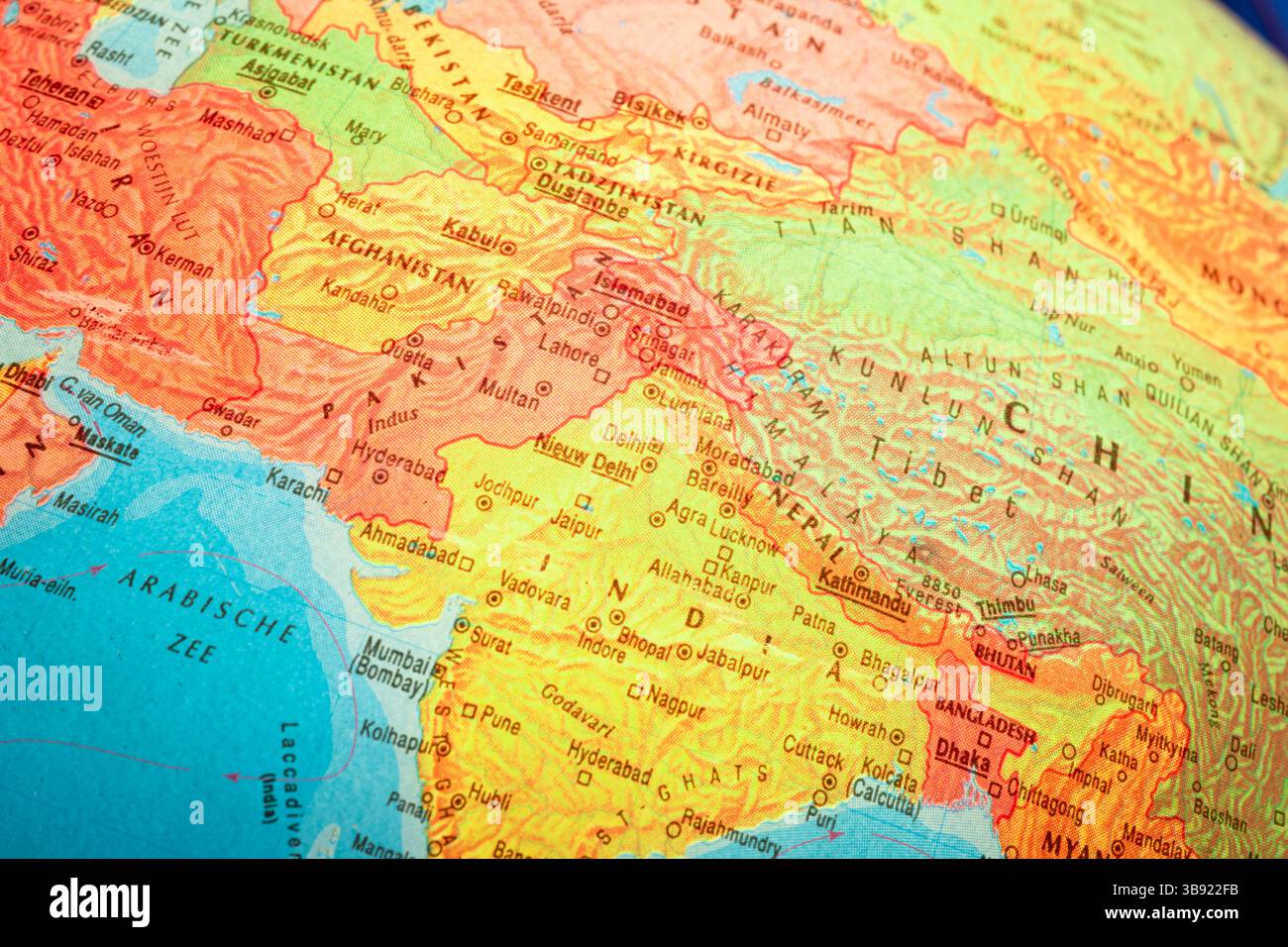 India pakistan border map hi-res stock photography and images - Alamy