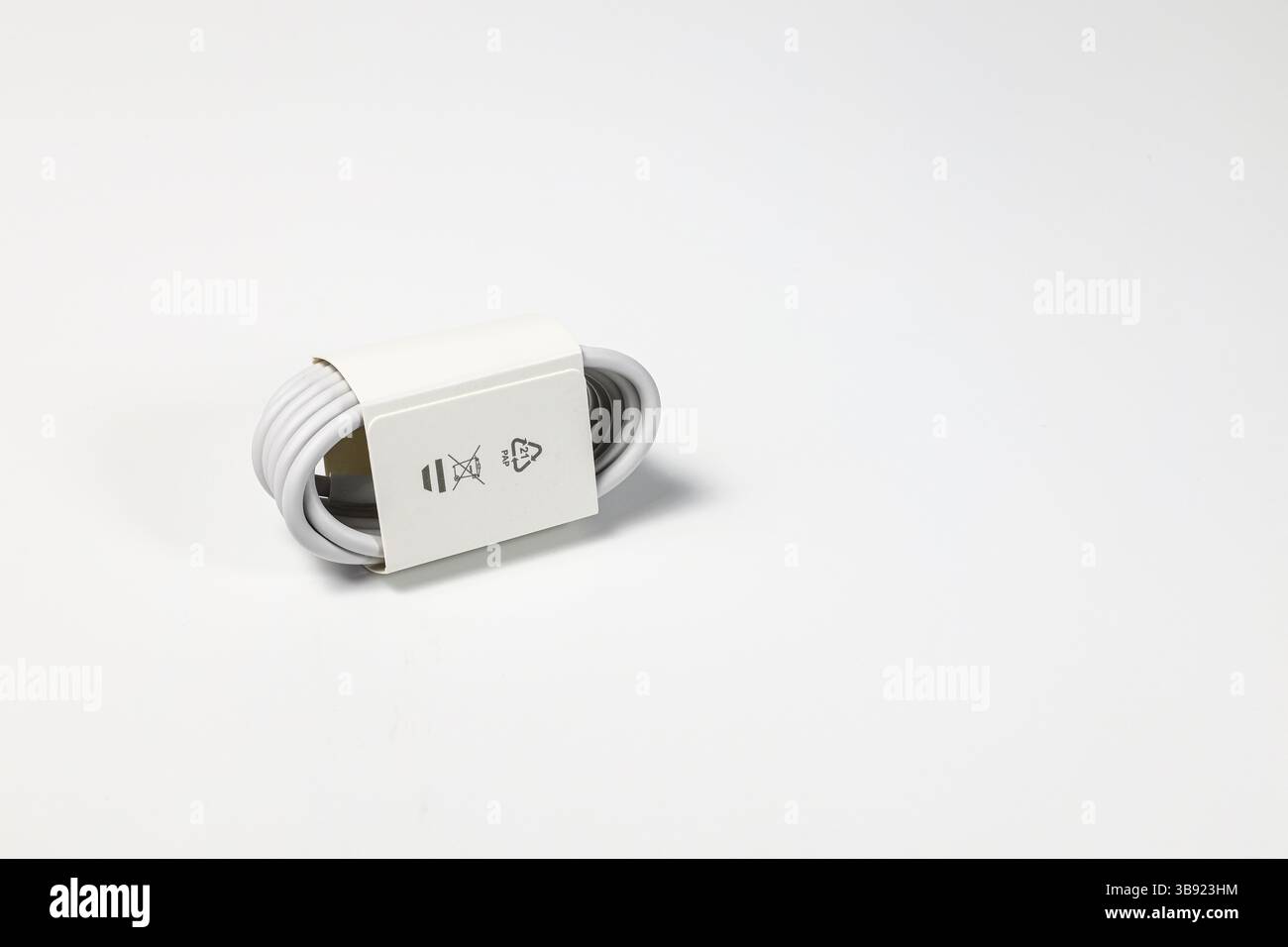 New white USB type charger cable in paper pack, compatible for many ...