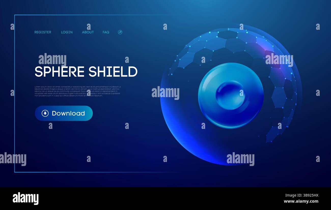 Sphere Shield Hexagon Protect 3D Background Technology Dome Ball Tech ...