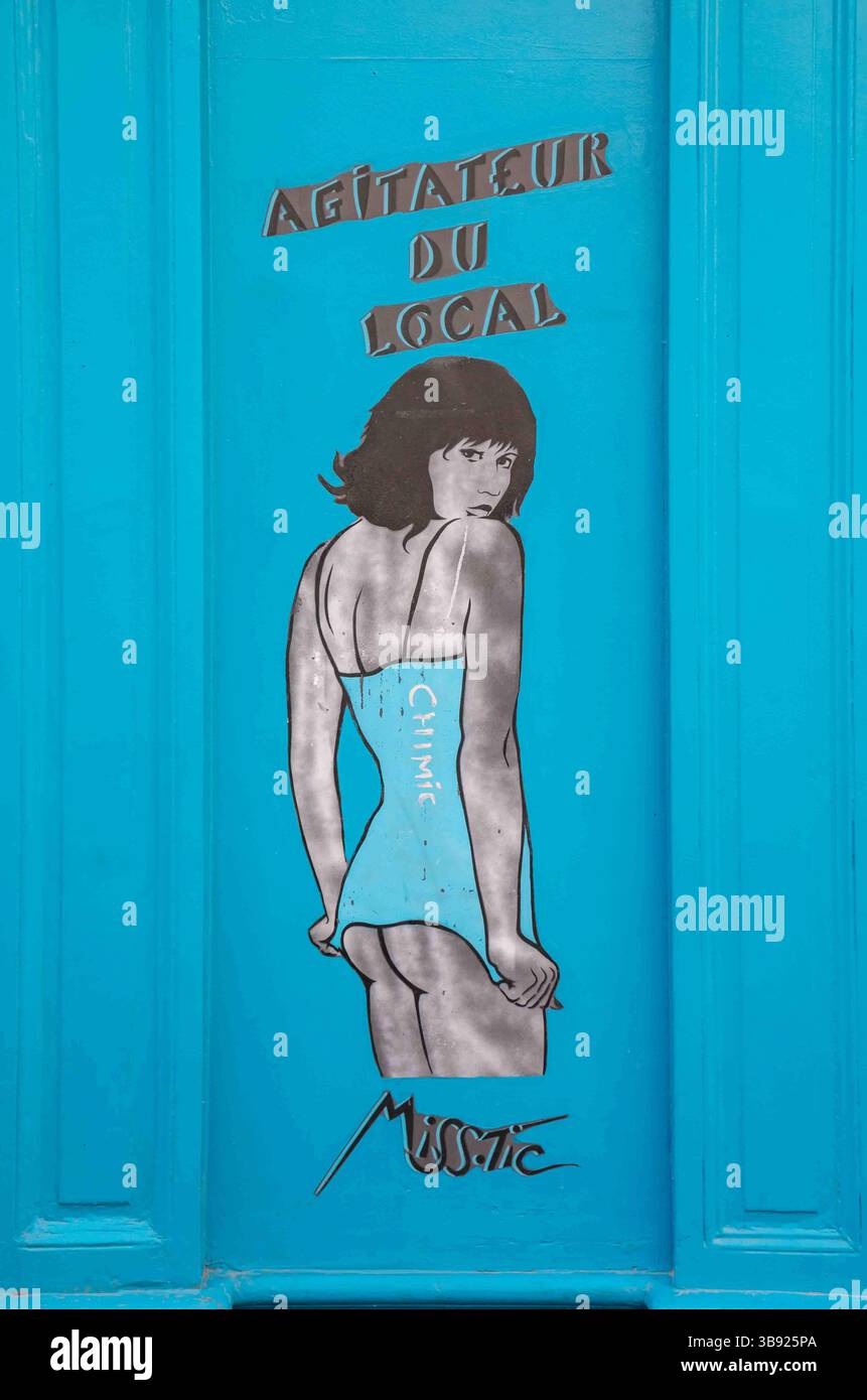 Montmartre street art: Agitateur du Local stencil graffiti by Miss. Tic ...