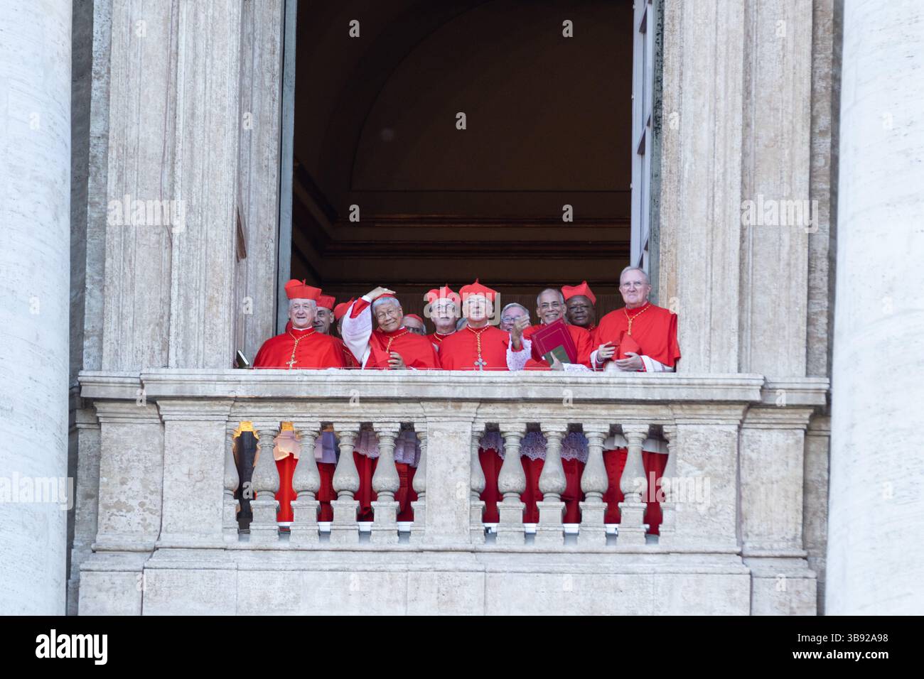 Rome, Italy. 08th May, 2025. Cardinals during the announcement of the ...