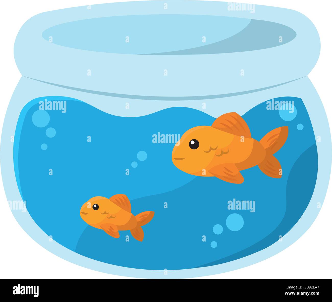 Fishbowl with two goldfish. Vector illustration Stock Vector Image ...