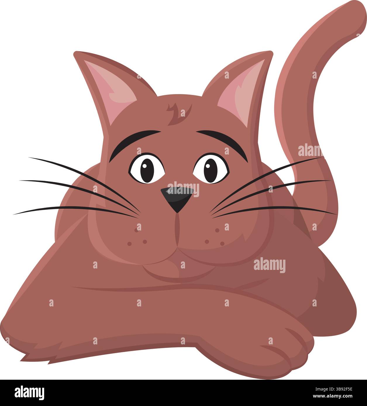 Brown cat playing outside. Vector illustration Stock Vector Image & Art ...