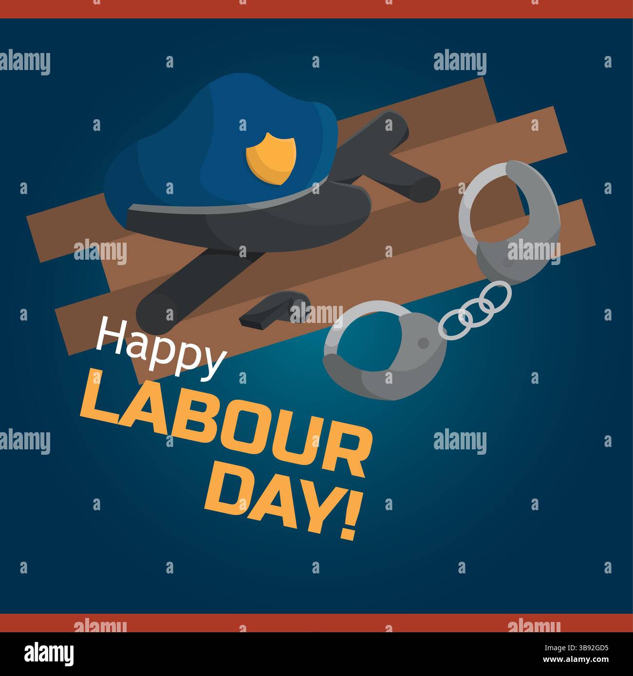 Labour Day police items. Vector illustration Stock Vector Image & Art ...