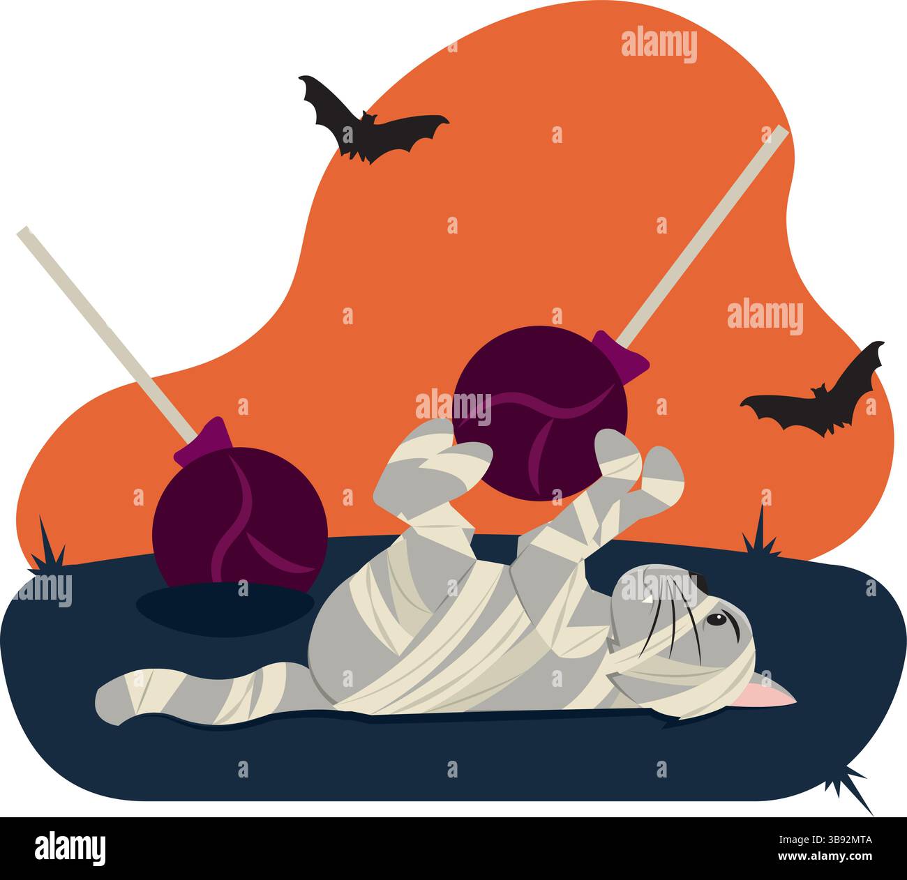 Mummy cat playing candy. Vector illustration Stock Vector Image & Art ...
